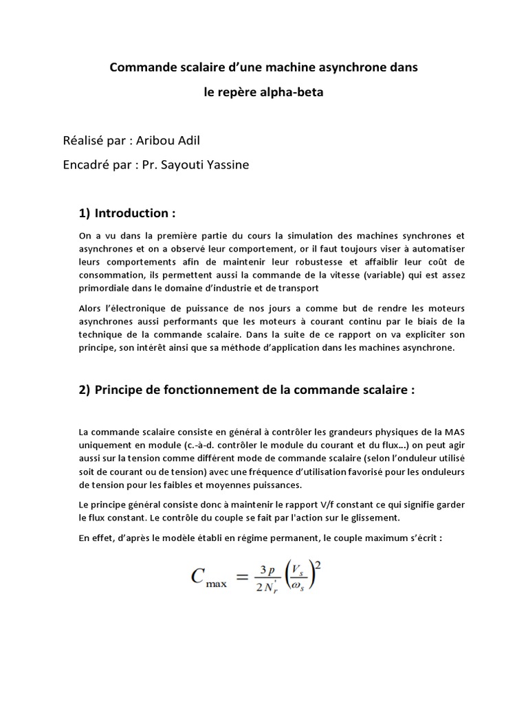 Commande Mas Alpha Beta | PDF | Onduleur | Courant continu haute tension