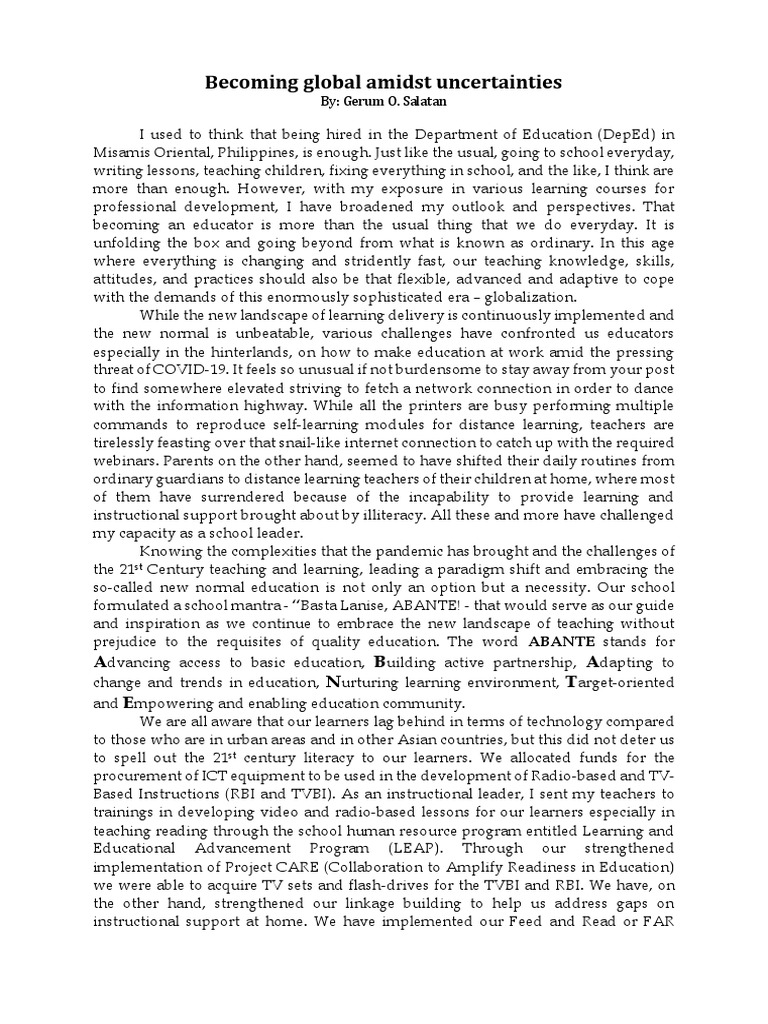 A Short Pause From A School Leader | PDF | Learning | Teachers