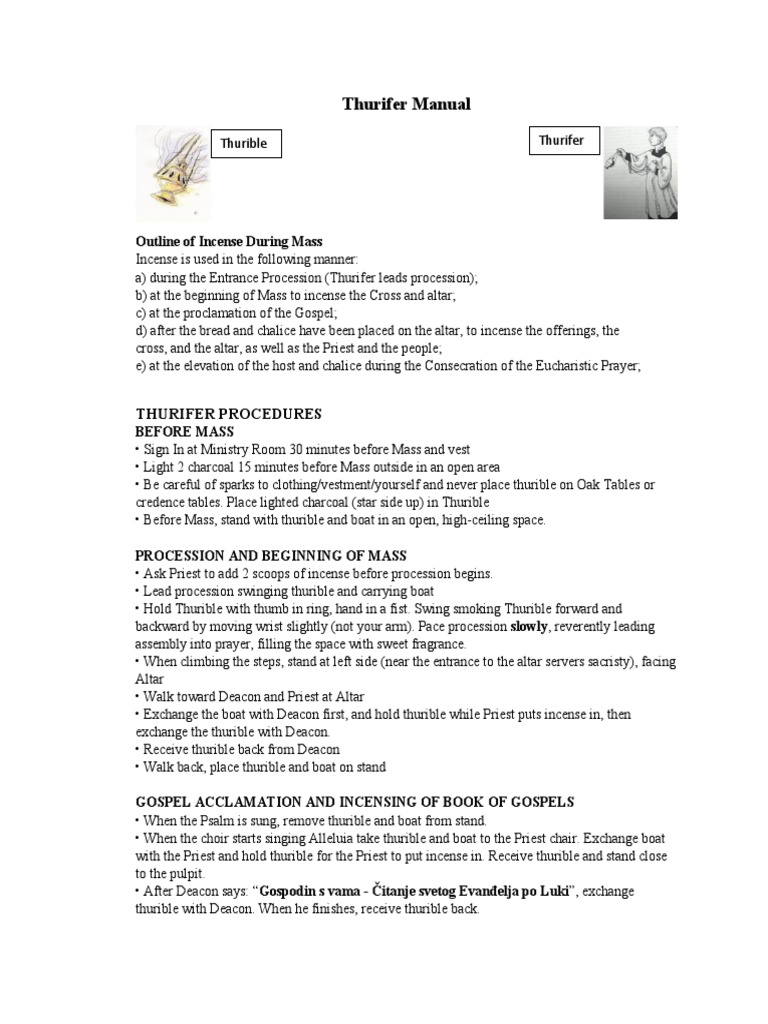 Thurifer Manual | PDF | Christian Worship And Liturgy | Eucharist