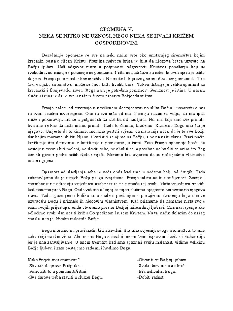 Opomena V | PDF