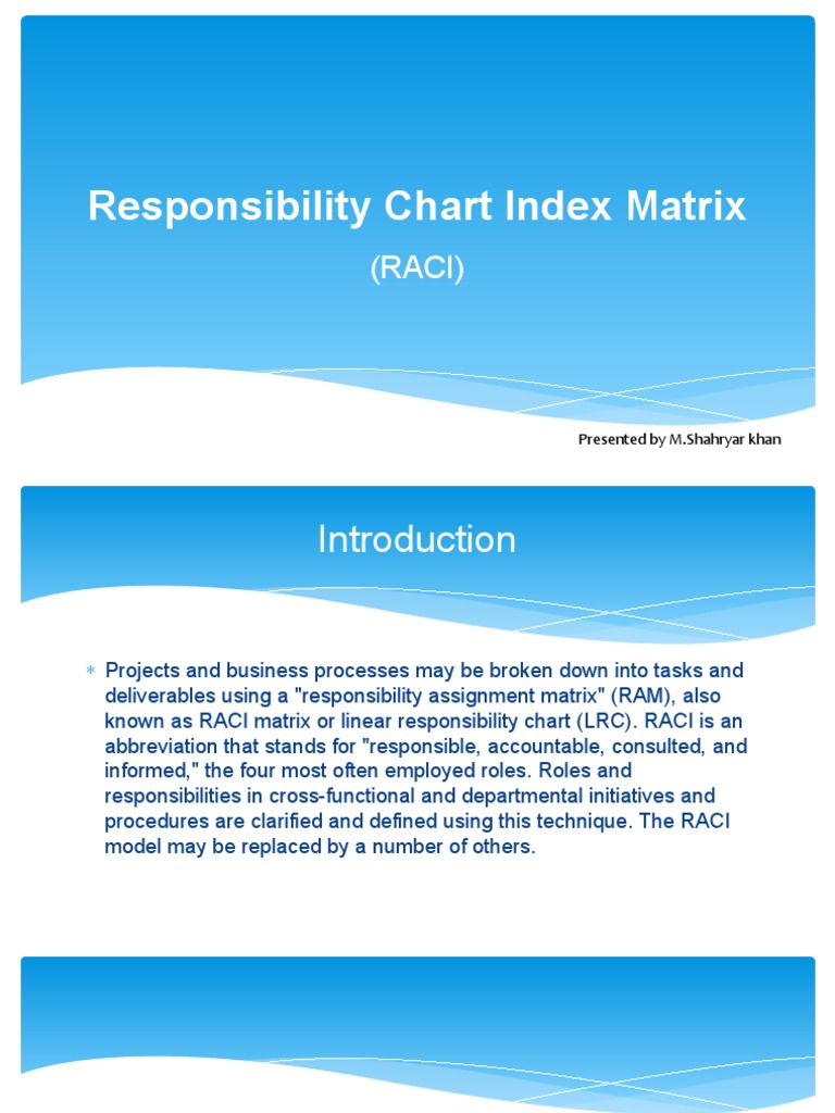 PPT-Responsibility Chart Index Matrix | PDF | Computing | Business