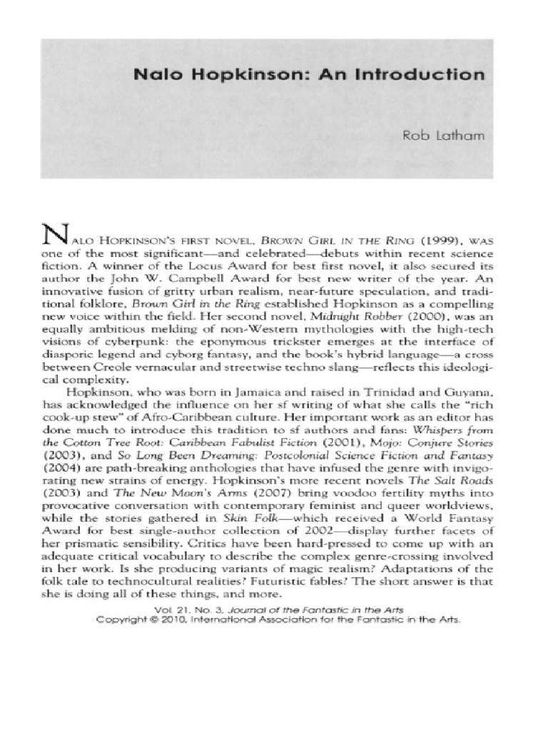 Reluctant Embassador From Planet Midnight - Nalo Hopkinson | PDF