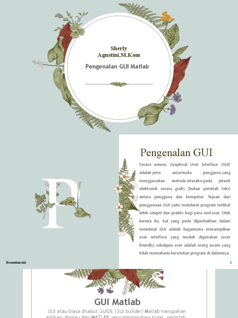Pengenalan GUI Matlab Pertemuan Hari Ini | PDF Pengenalan GUI Matlab Pertemuan Hari Ini | PDF