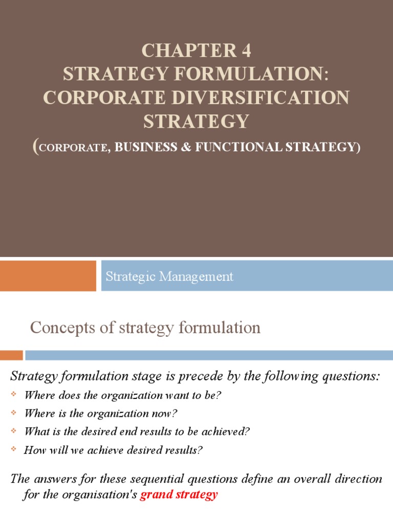 CHAPTER 4 Strategy Formulation-Three Level Strategy | PDF | Strategic ...