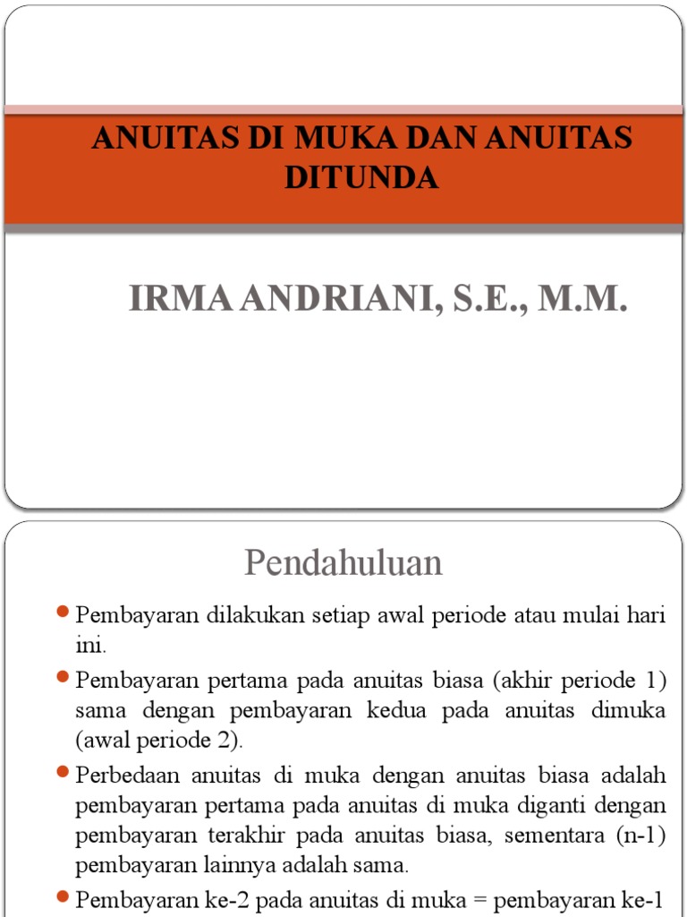 Anuitas Dimuka Dan Anuitas Ditunda | PDF