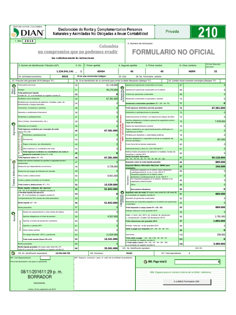 AyudaRenta TALLER Formulario 210 | PDF