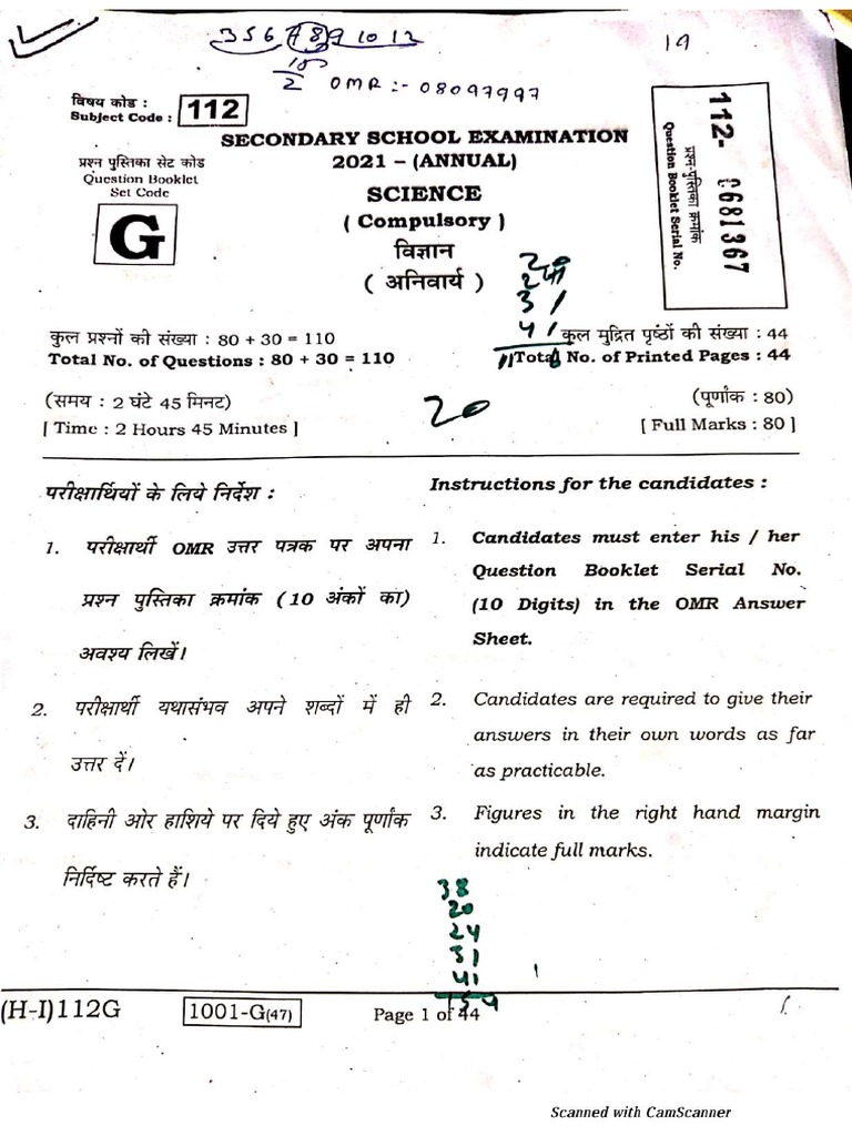 Science Question Bank 2021 1st Sitting Compressed | PDF
