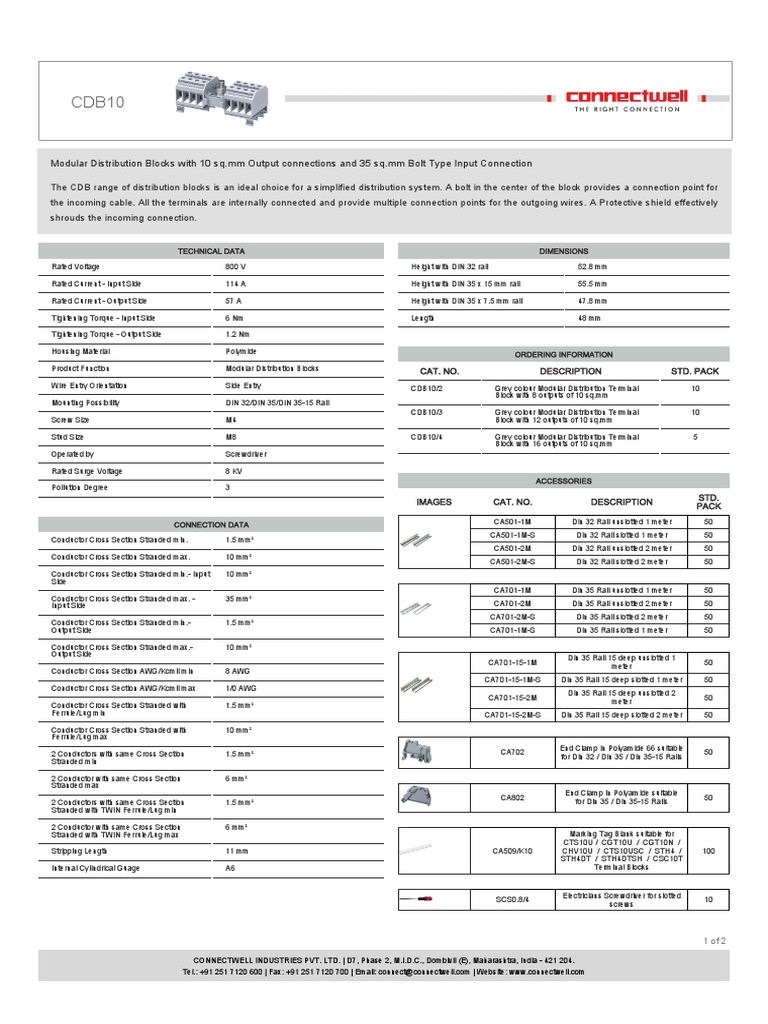 CDB10 | PDF | Screw | Electrical Equipment