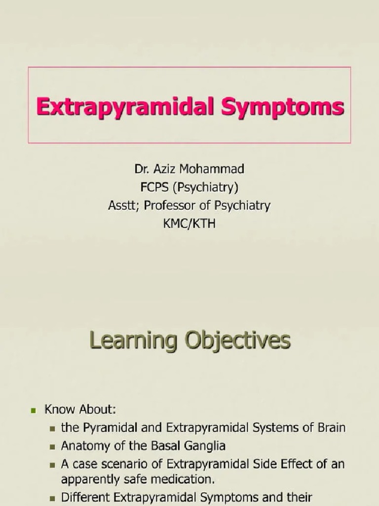 Extrapyramidal Syndrome | PDF