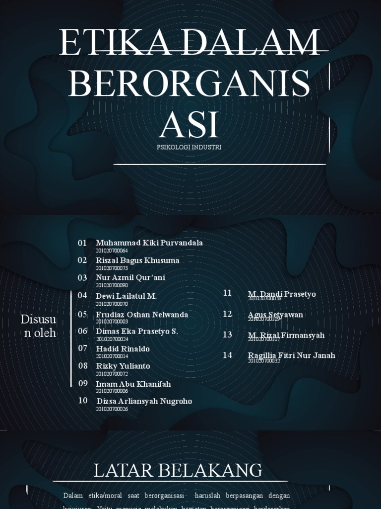 Etika Dalam Berorganisasi | PDF | Pengembangan Diri