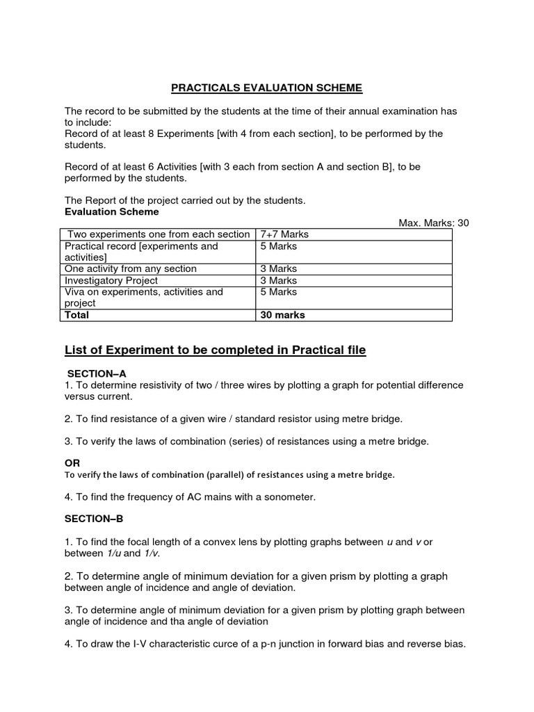 Practicals Evaluation Scheme | PDF | Electrical Network | Electronic Engineering