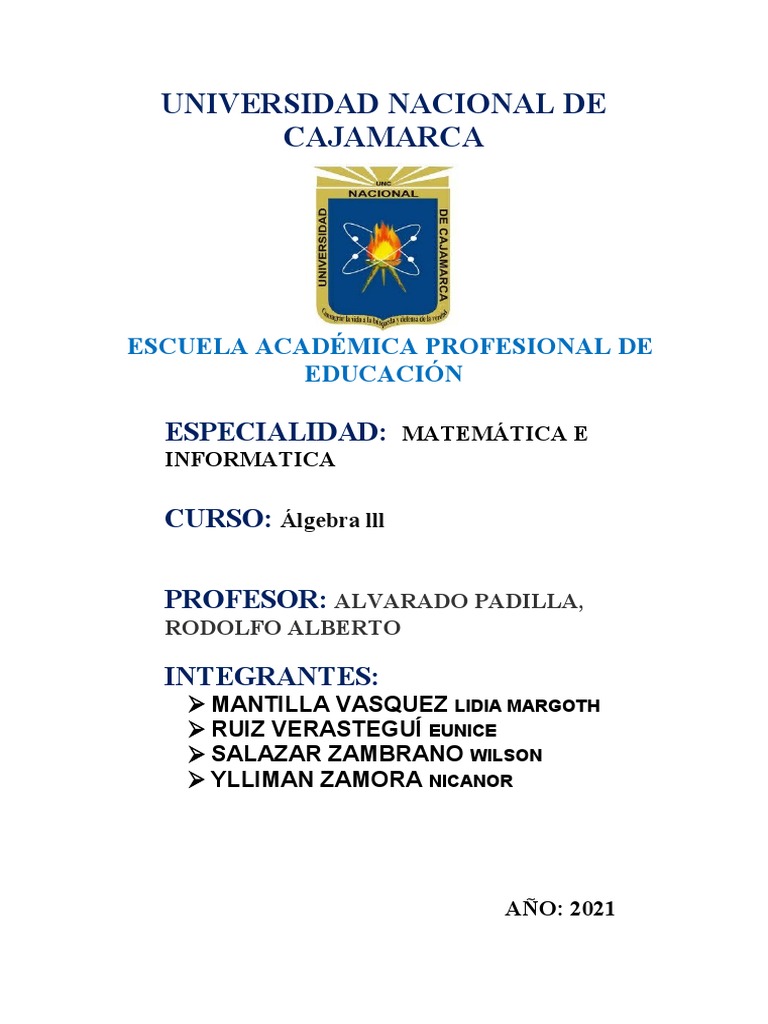 Práctica #1 de Álgebra Iii | PDF