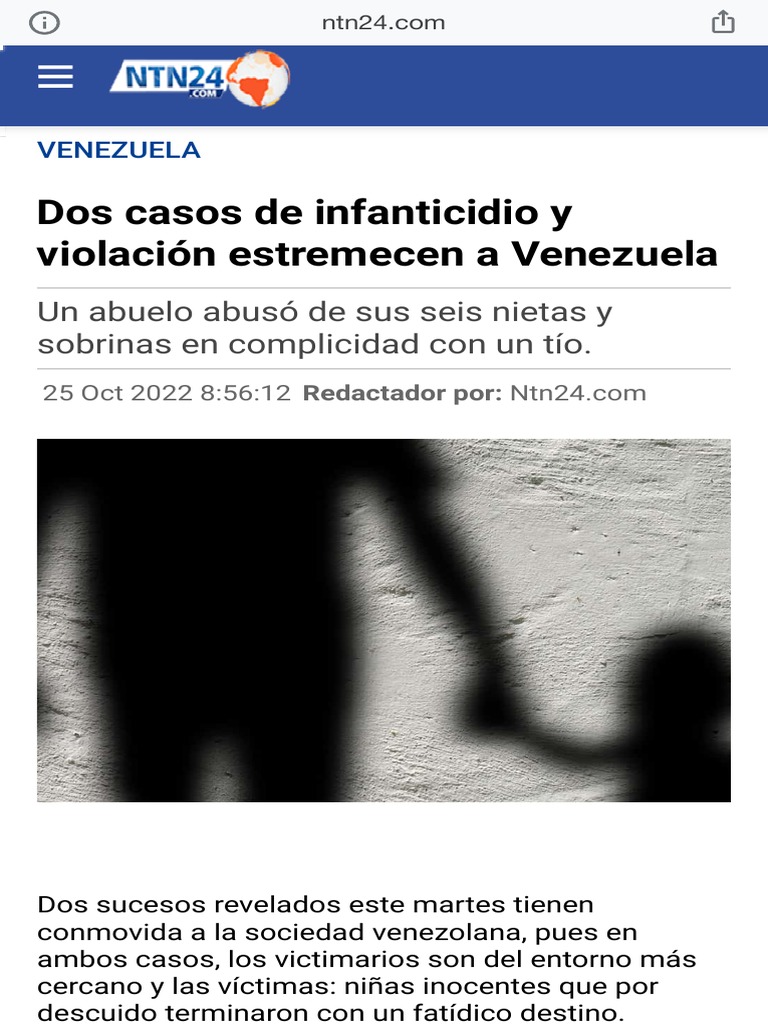 Dos Casos de Infanticidio y Violación Estremecen | PDF