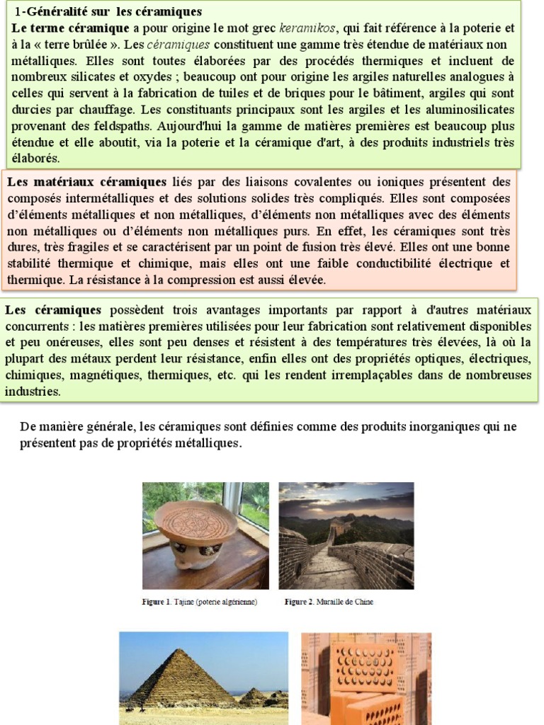 Cours 1céramique | PDF | Métaux | Céramique technique