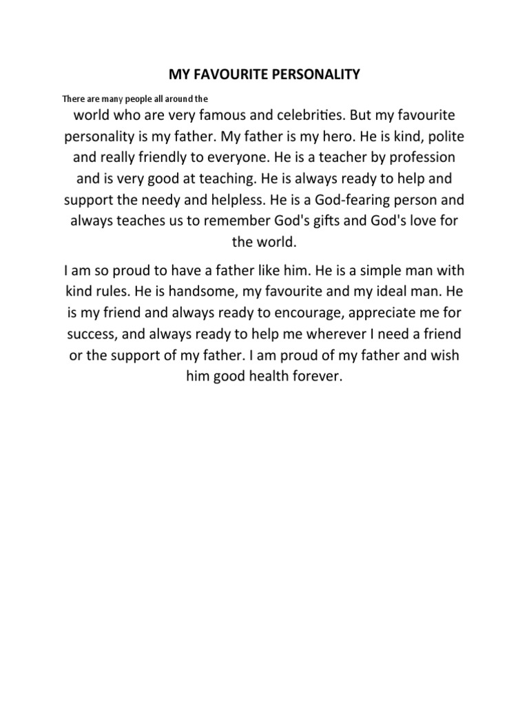 My Favourite Personality | PDF