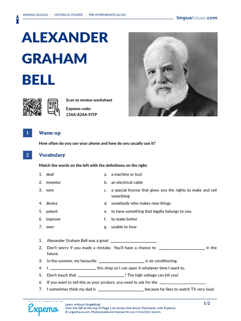 Alexander Graham Bell British English Teacher Ver2 | PDF | Telephone ...