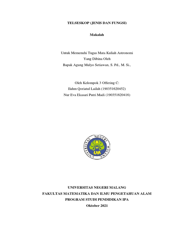 Teleskop: Jenis dan Fungsinya dalam Astronomi | PDF | Sains & Matematika