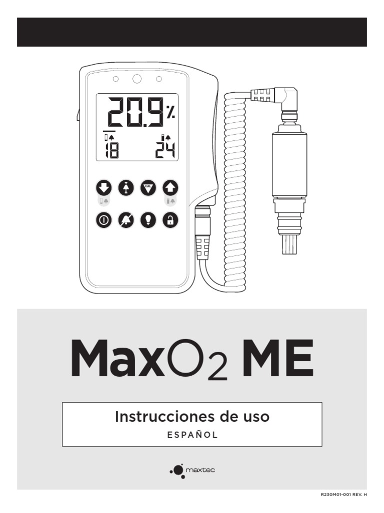 R230M01 001 MaxO2 ME ES Instrucciones de Uso | PDF | Electrodo | Oxígeno