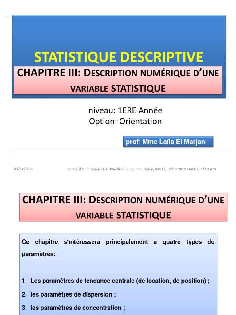 Paramètres de Tendance Centrale | PDF | Statistiques | Moyenne