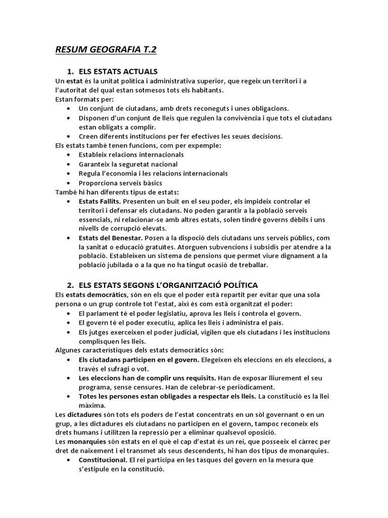 Resum Geografia | PDF