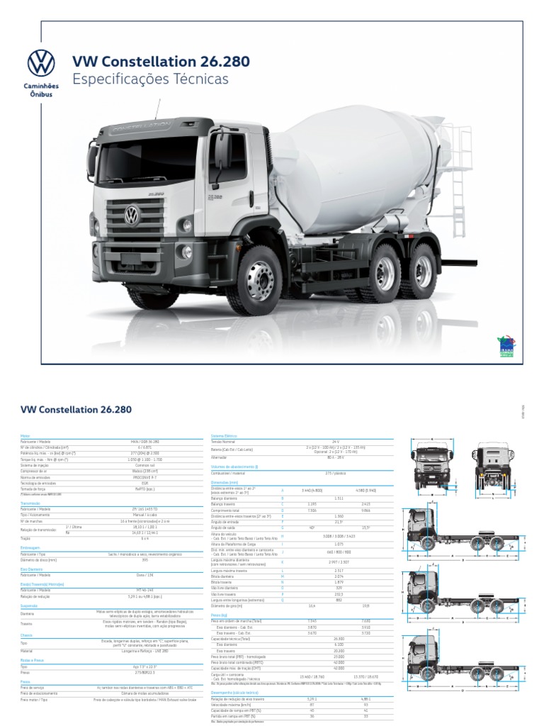 2.1 - Ficha Técnica Caminhao VW 26.280 | PDF