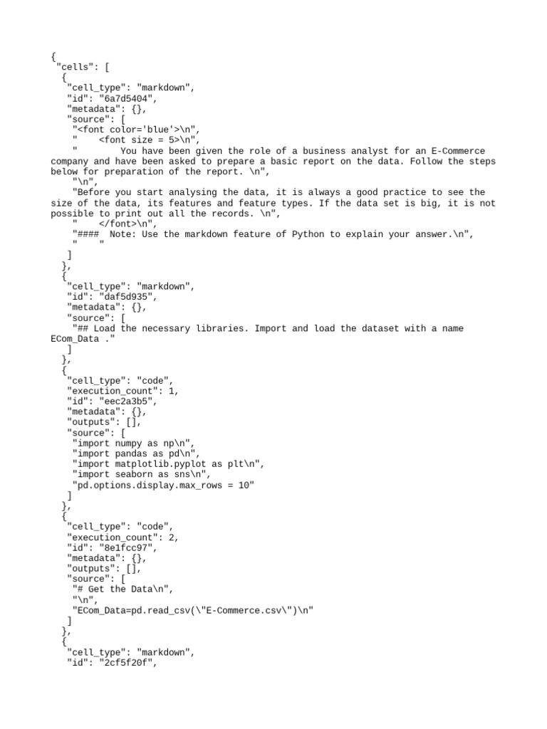 E-Commerce Project Student File | PDF