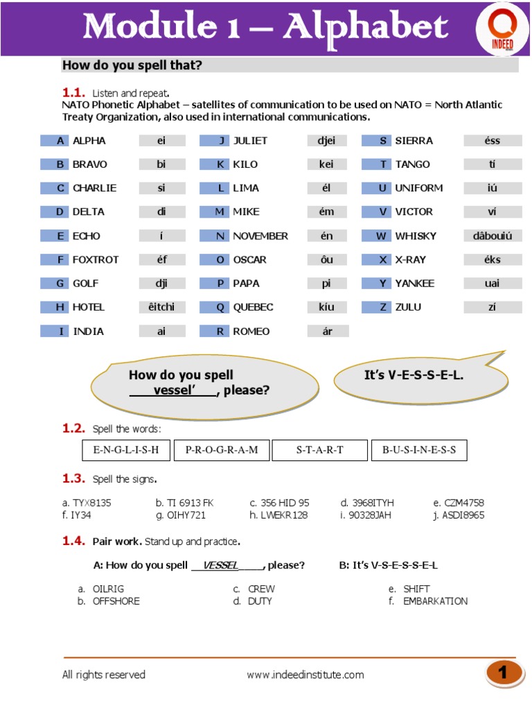 NATO Phonetic Alphabet Module Guide | PDF