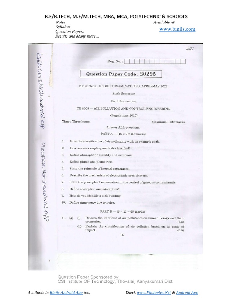 CE 8005 Air Pollution and Control Engineering - Watermark - Compress ...