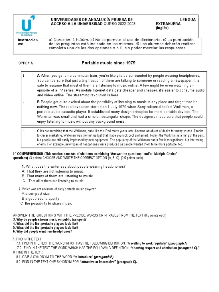 Exam Unit 3. Bach | PDF | Linguistics | Human Communication