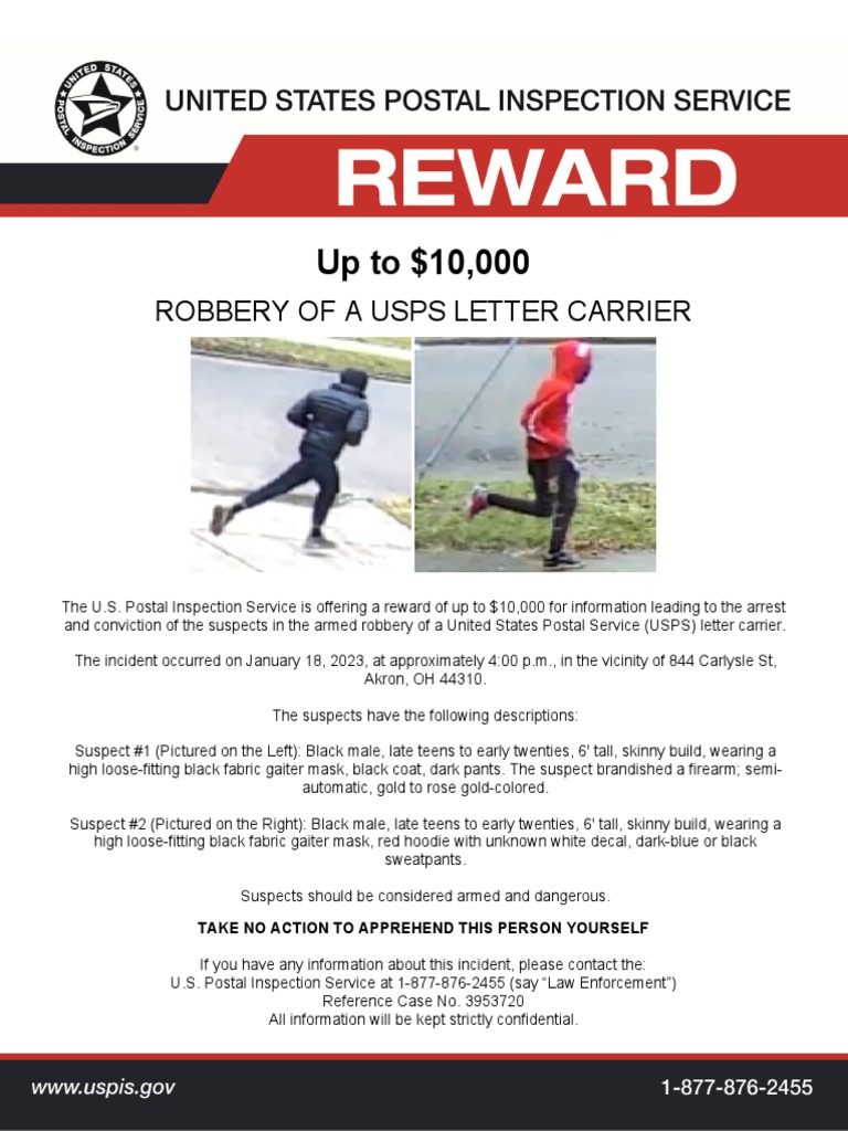 Reward Poster Robbery Akron 1-18-23 Restricted | PDF