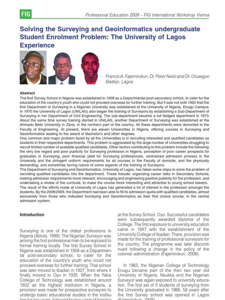 Surveying and Geoinformatics | PDF | University And College Admission ...