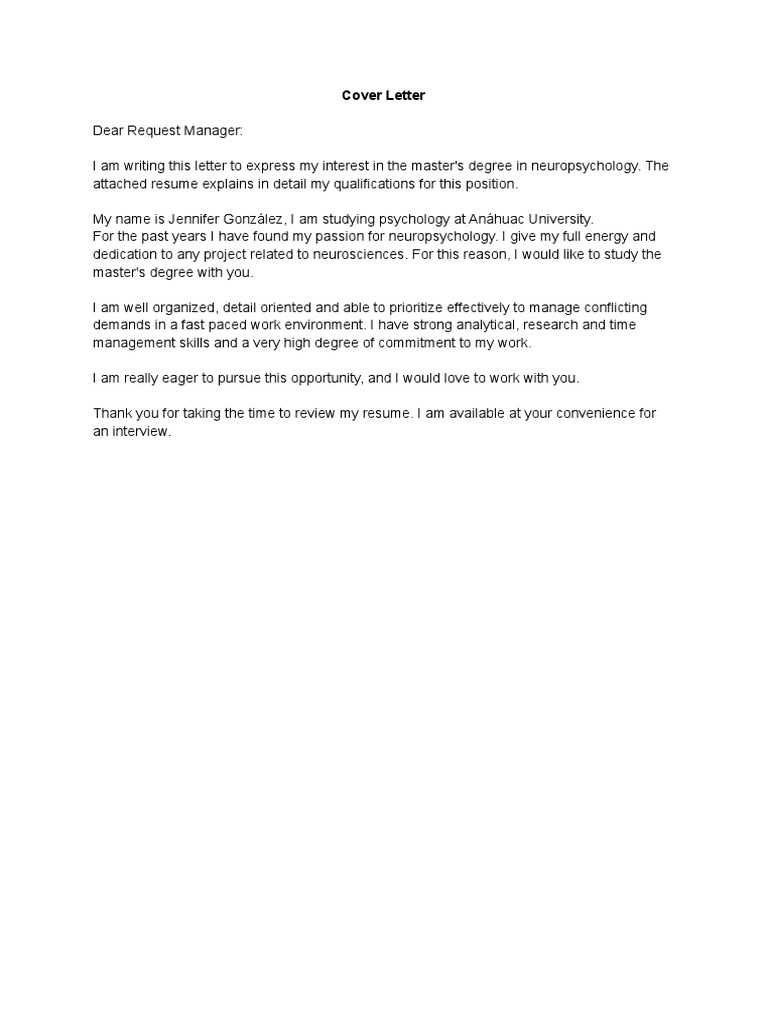 Cover Letter PDF | PDF