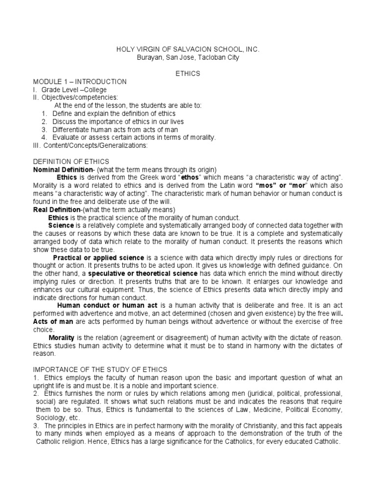 Module 1, Ethics | Download Free PDF | Reason | Science