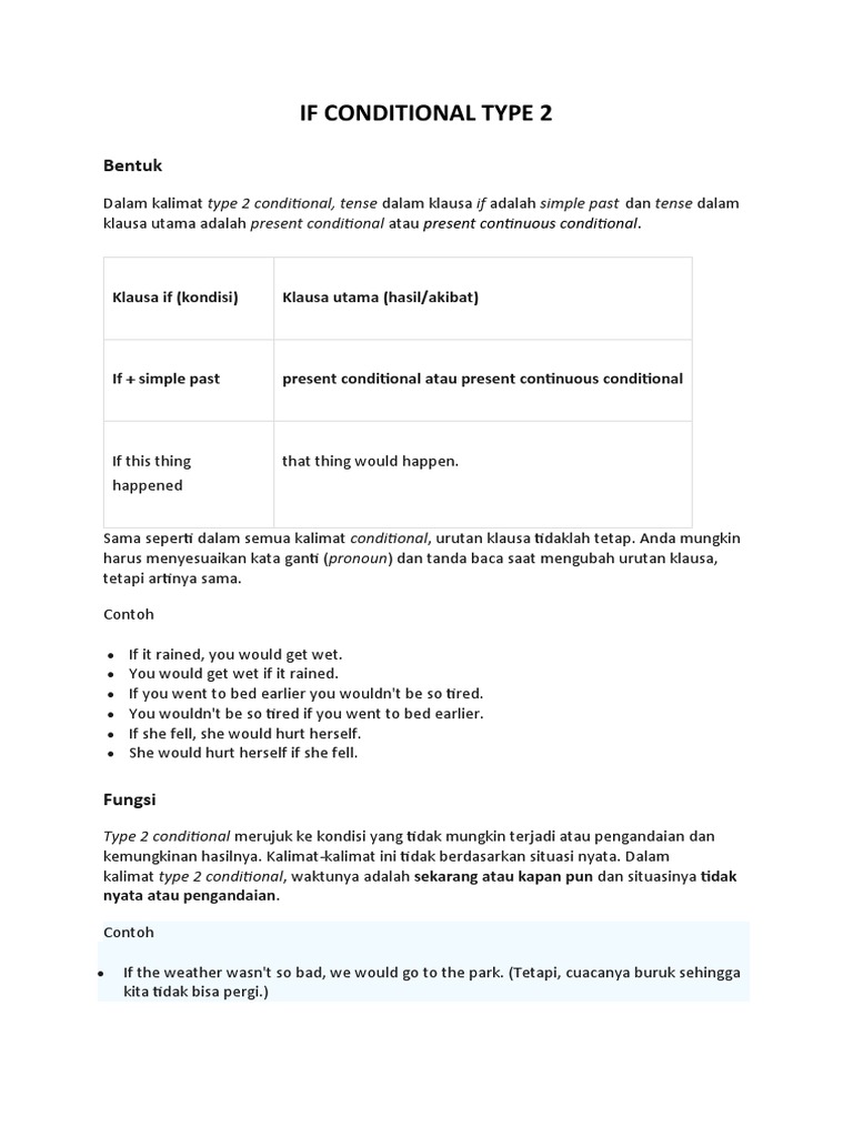 IF CONDITIONAL TYPE 2 | PDF | Linguistic Morphology | Syntax