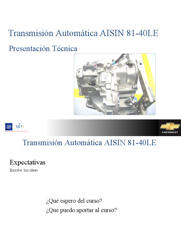 Manual Técnico Transmisión AISIN 81-40LE | PDF | Transmisión automática ...