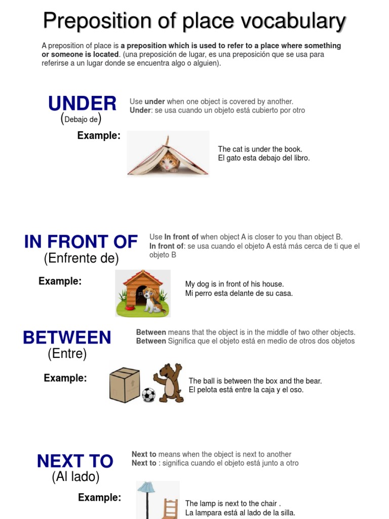 Preposiciones en Ingles Con Ejemplos | PDF | Sintaxis