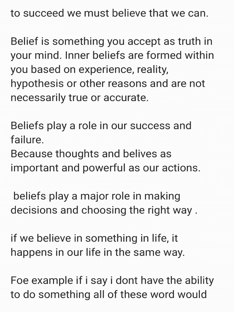 The Power of Belief | PDF