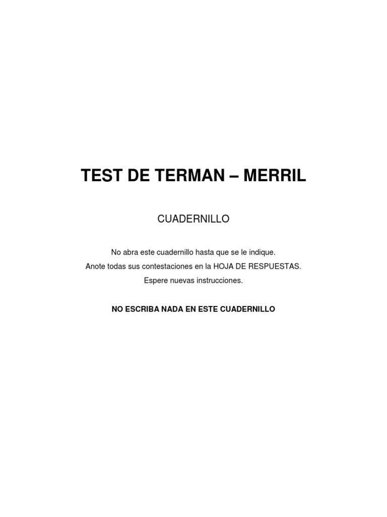 Test de Terman - Merril | PDF