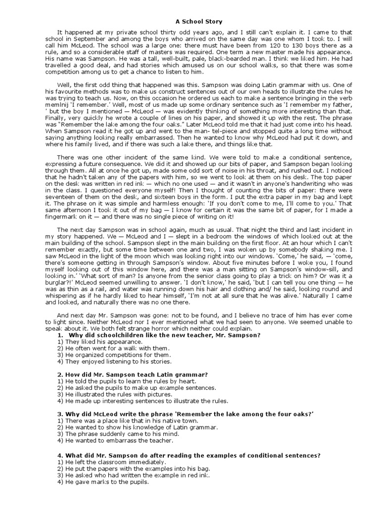 A School Story | PDF