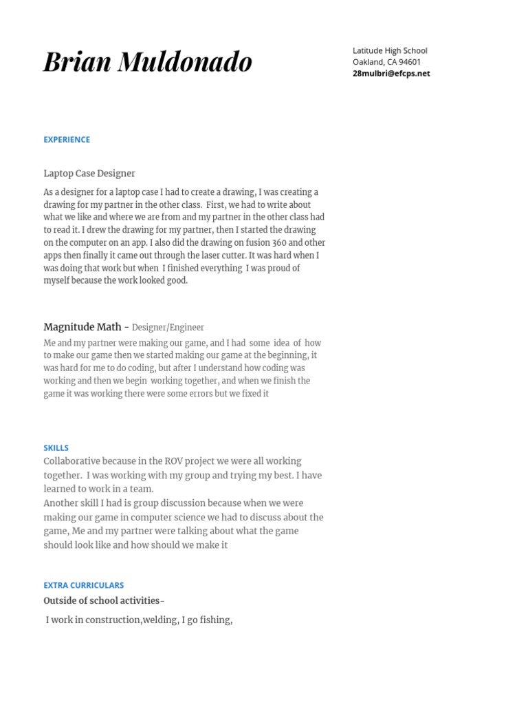 Brian Resume Template | PDF