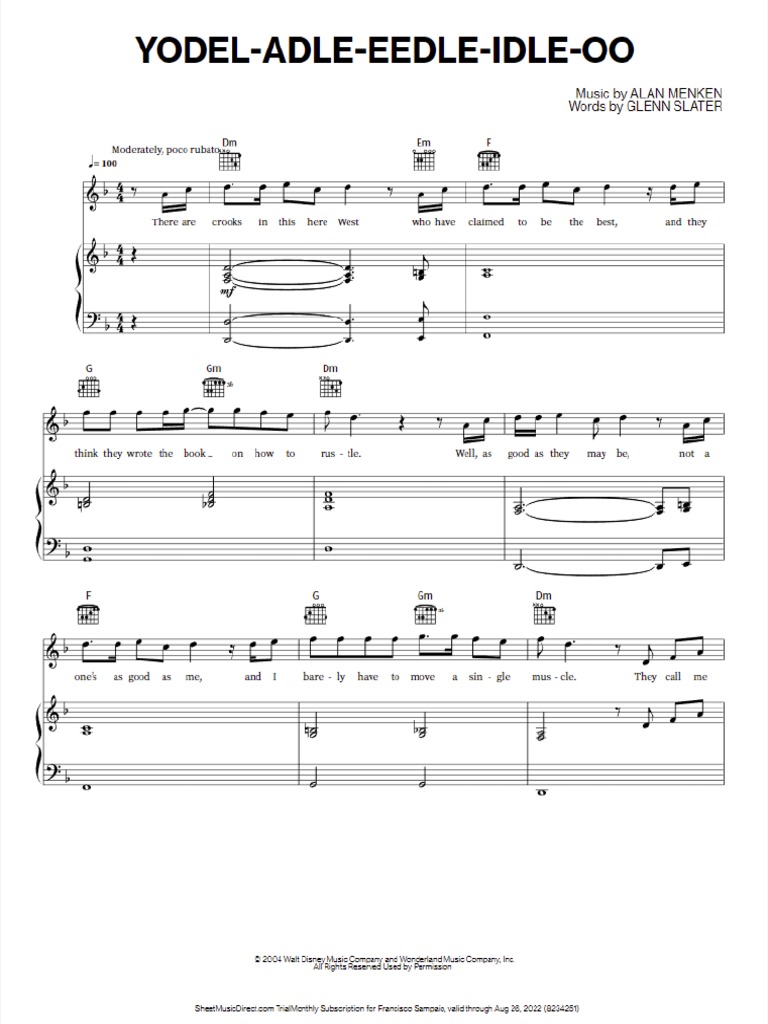 Yodle Adle Eedle Idle Oo Sheet | PDF