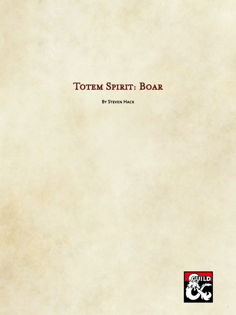 Totem Warrior Boar Guide | PDF