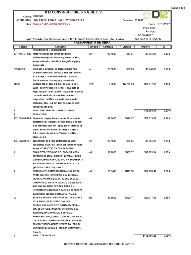 Formato de Cotización | PDF | Ingeniería de Edificación | Materiales