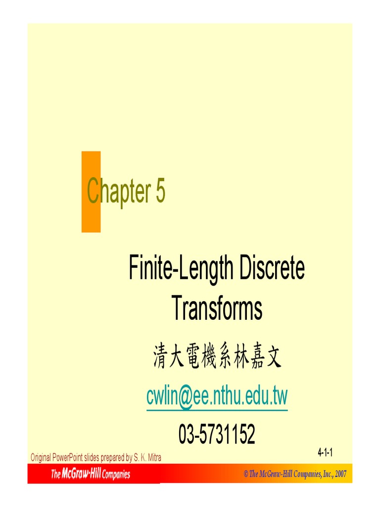 Ch5 Mitra Dsp C Pdf Discrete Fourier Transform Fast Fourier Transform