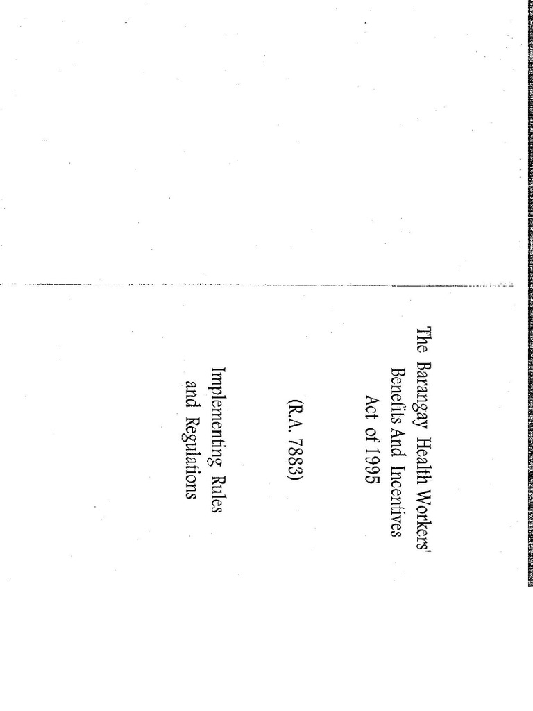 BHW RA No. 7883 Implementing Rules and Regulations | PDF