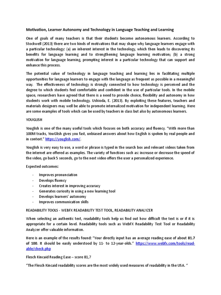 Using Technology in Language Teaching | PDF | Learning | Cognition