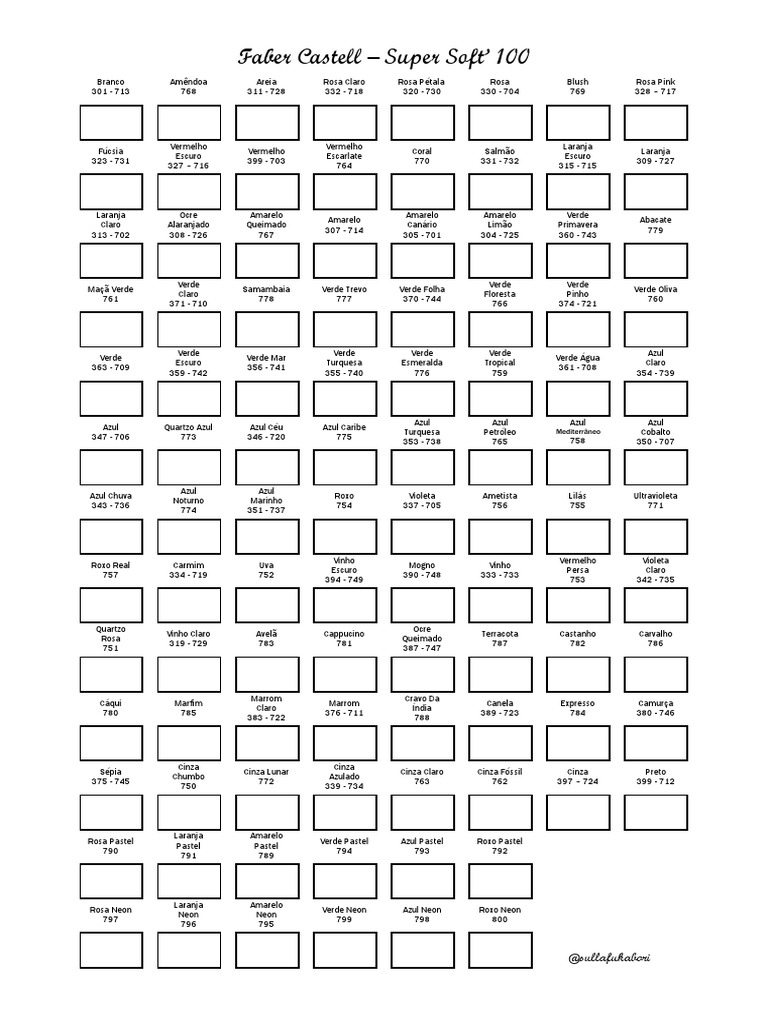 Tabela de Cores - FC - Super Soft' 100 | PDF | Arco-íris | Folhas de ...