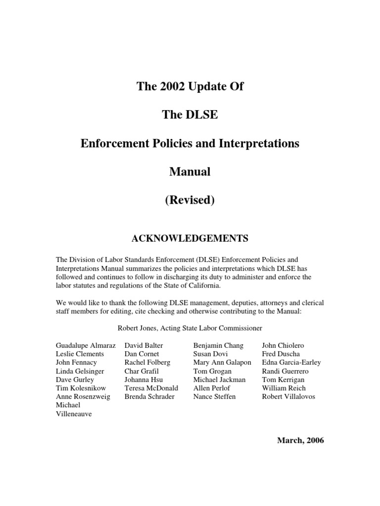 Dlse Enfcmanual | PDF | Overtime | Gratuity