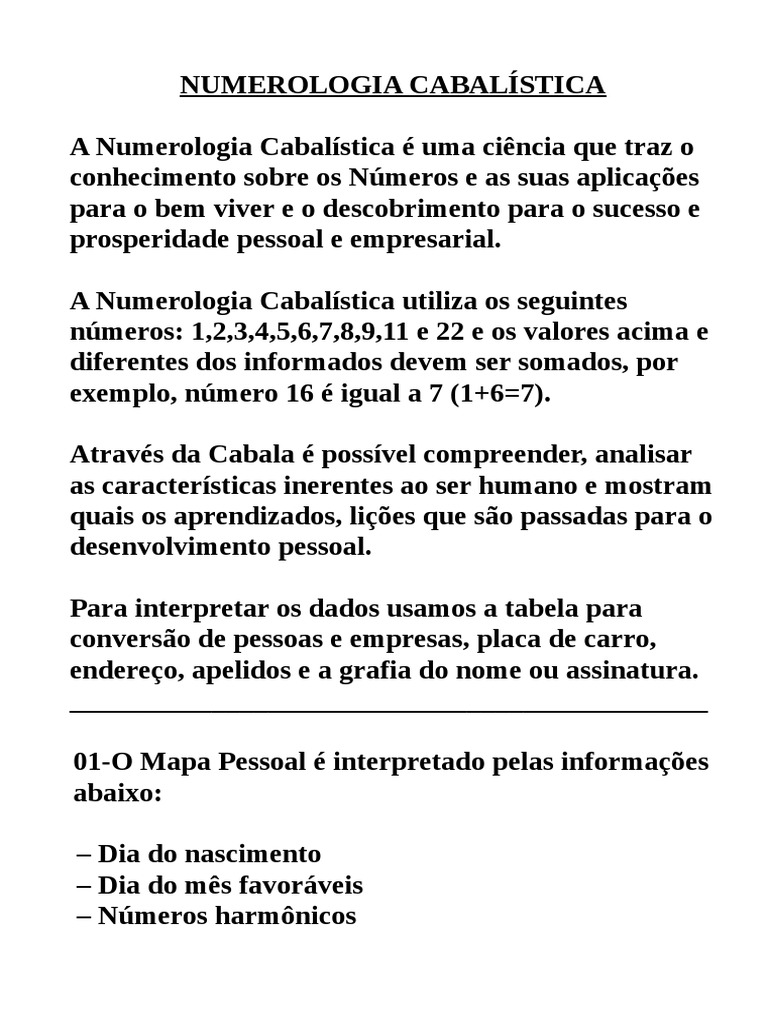 Numerologia Cabalística | PDF | Cabala