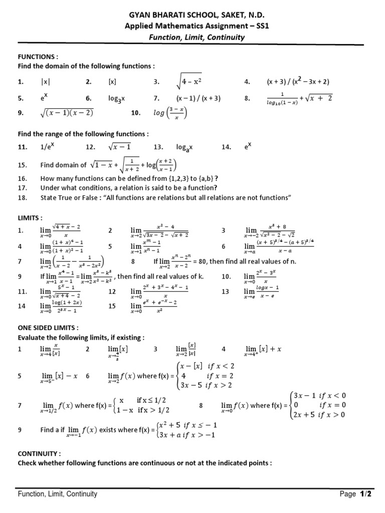 Function, Limit, Continuity | PDF | Function (Mathematics) | Continuous ... Function, Limit, Continuity | PDF | Function (Mathematics) | Continuous ...
